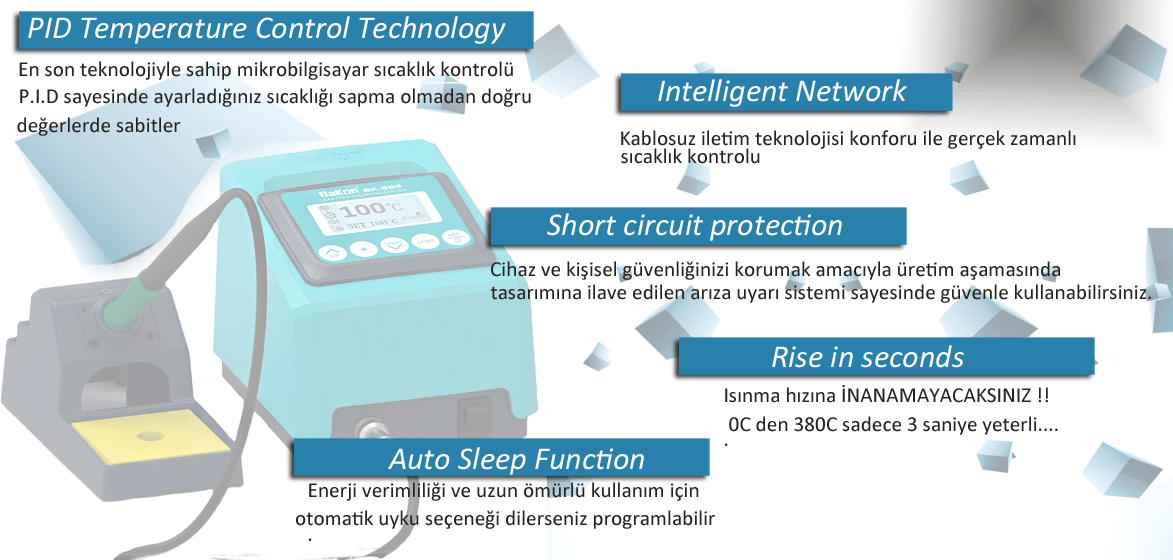 Bakon BK999 Intelligent Havya İstasyonu | DK Teknoloji